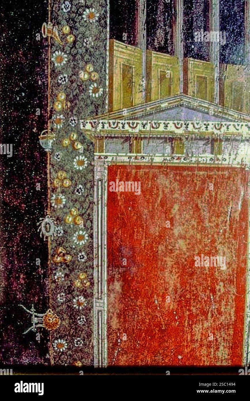 House of Marcus Lucretius Fronto Pompeii 1968 Detail from panel to west ...