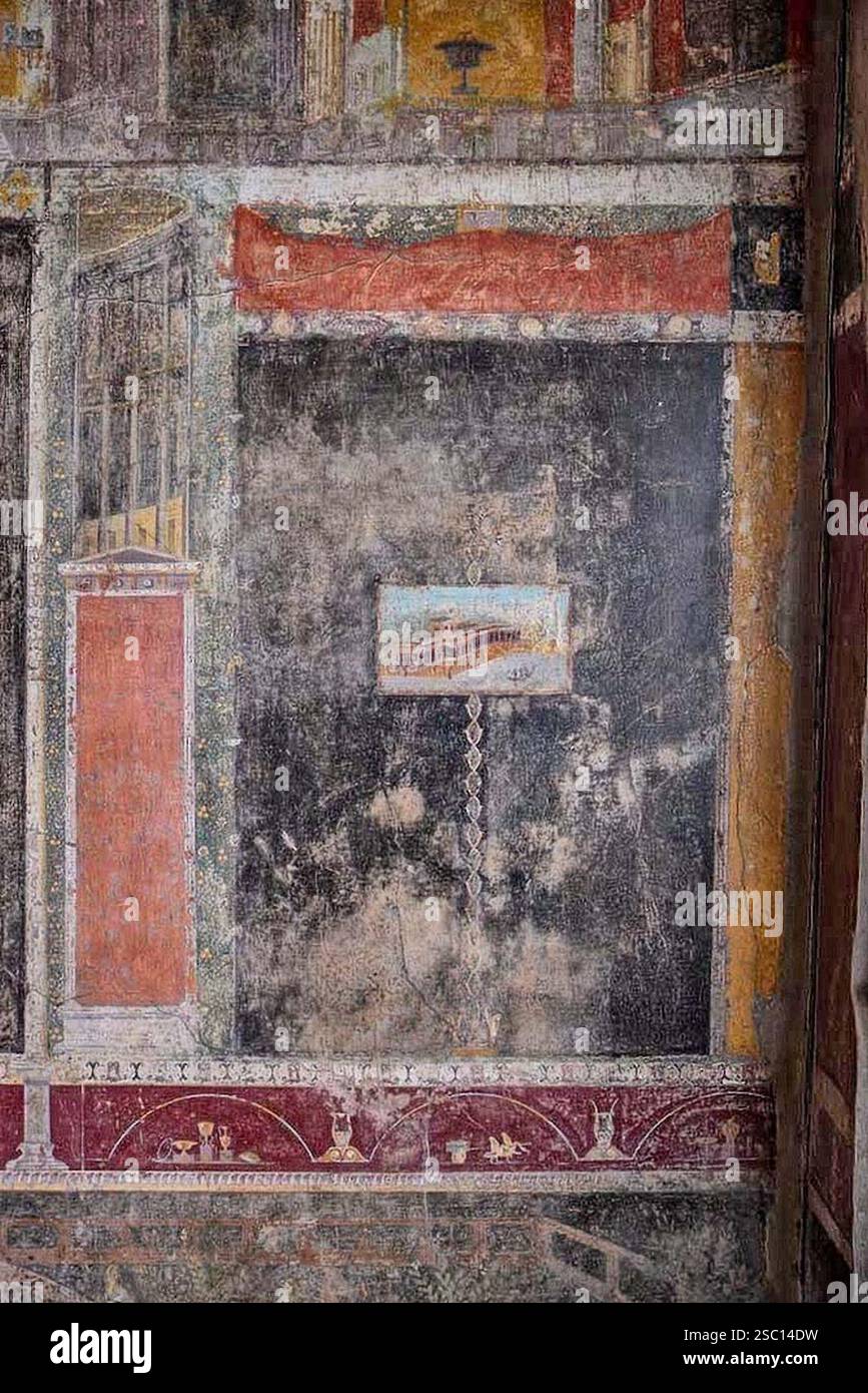 House of Marcus Lucretius Fronto Pompeii 2018 Room ‘h’, painted panel ...