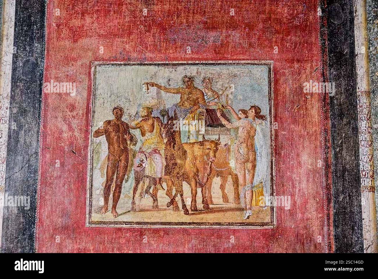 House of Marcus Lucretius Fronto Pompeii 2018 Room 'h', central red ...