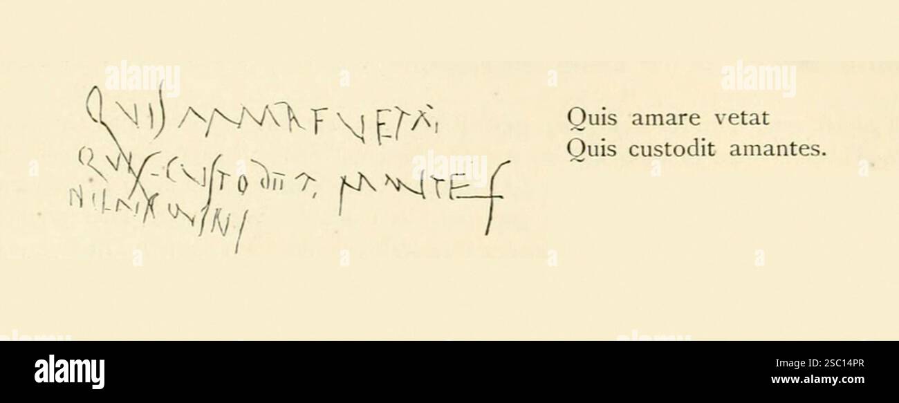 House of Orpheus (Pompeii) Inscription of poetry from peristyle Stock ...