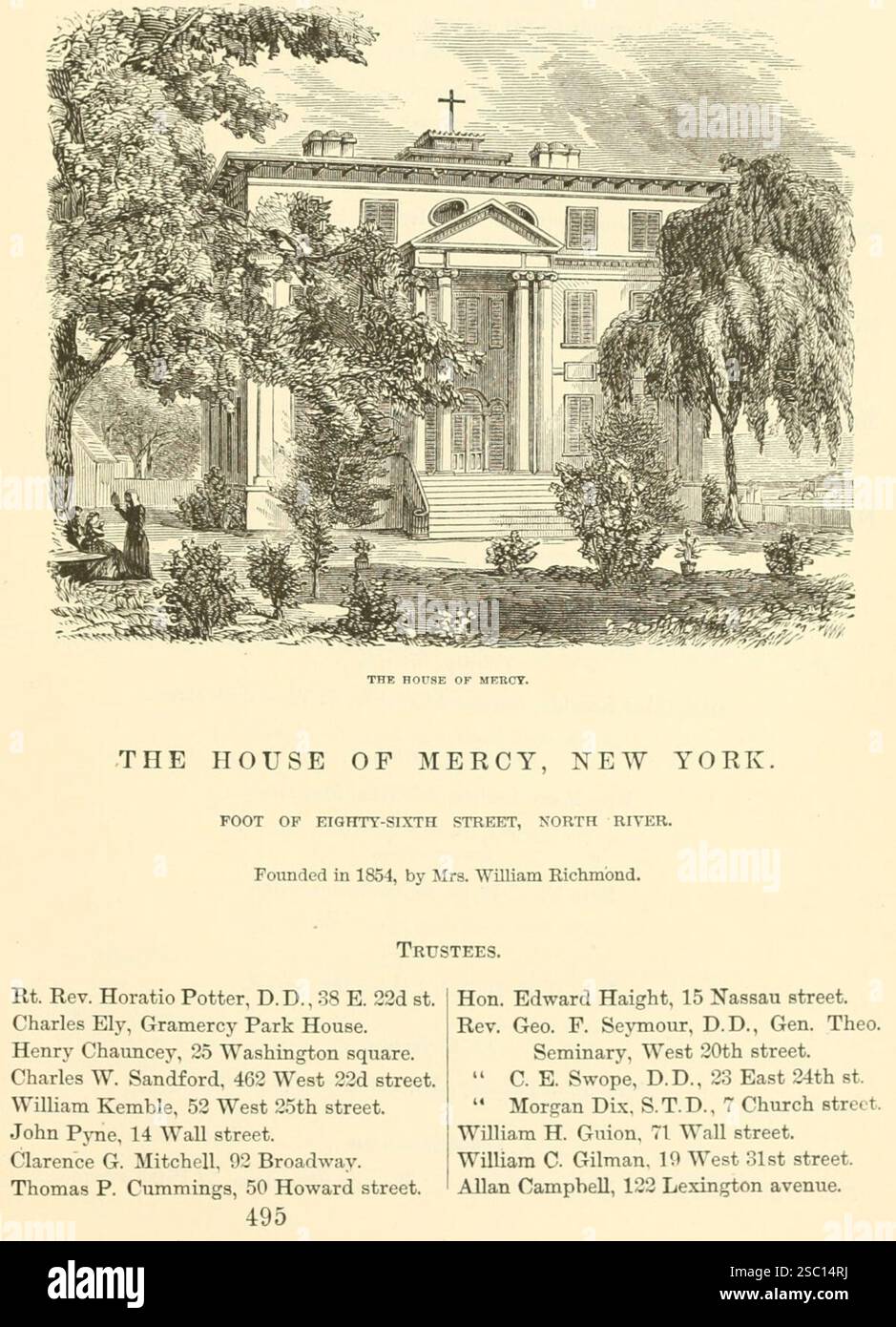 House of Mercy, New York City, Valentine's Manual Stock Photo - Alamy