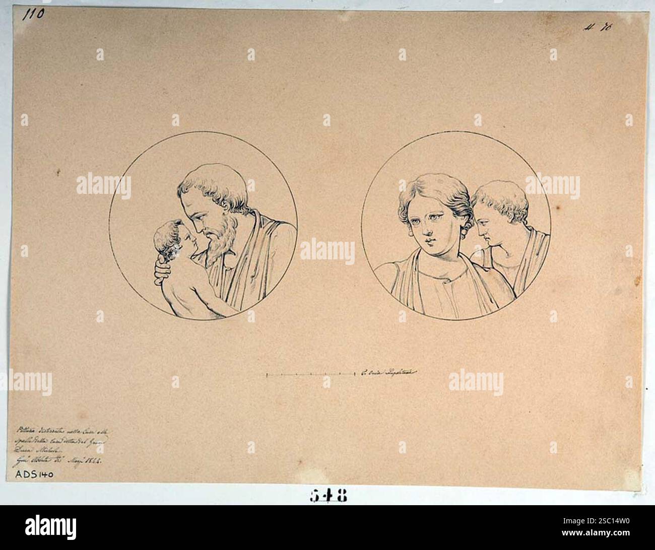 House of Neptune Pompeii Drawing by Giuseppe Abbate, 1844, of painted ...
