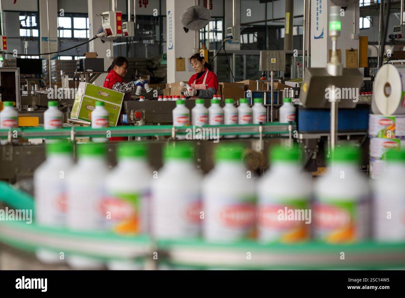 HEFEI, CHINA - FEBRUARY 5, 2025 - Workers work on an assembly line at a ...