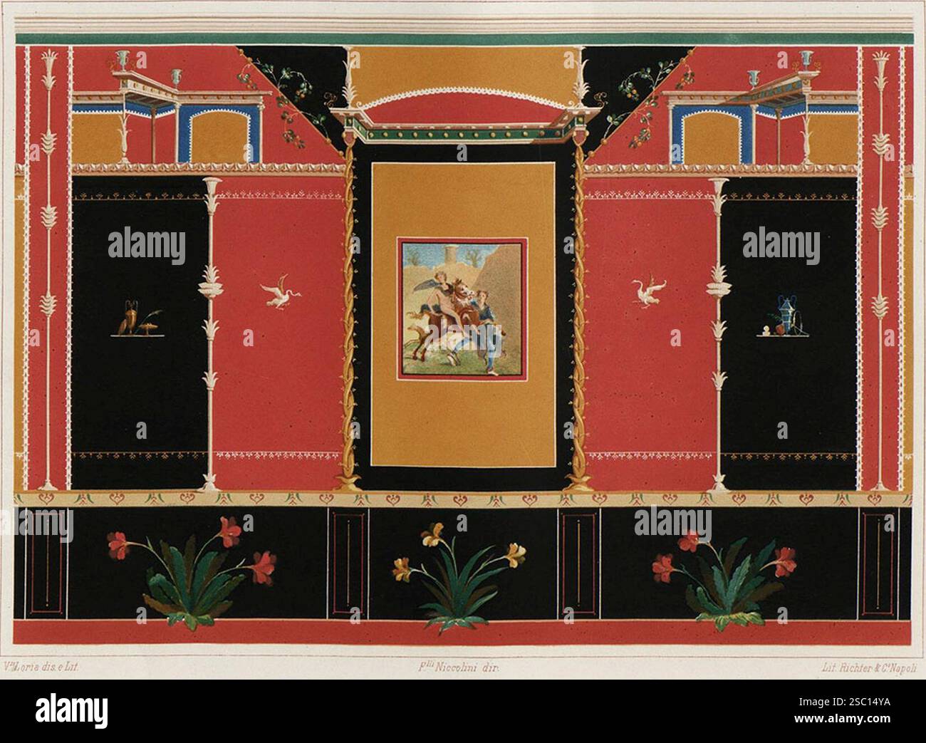 House of the Arches Pompeii Room (i), 19th century reproduction by V ...