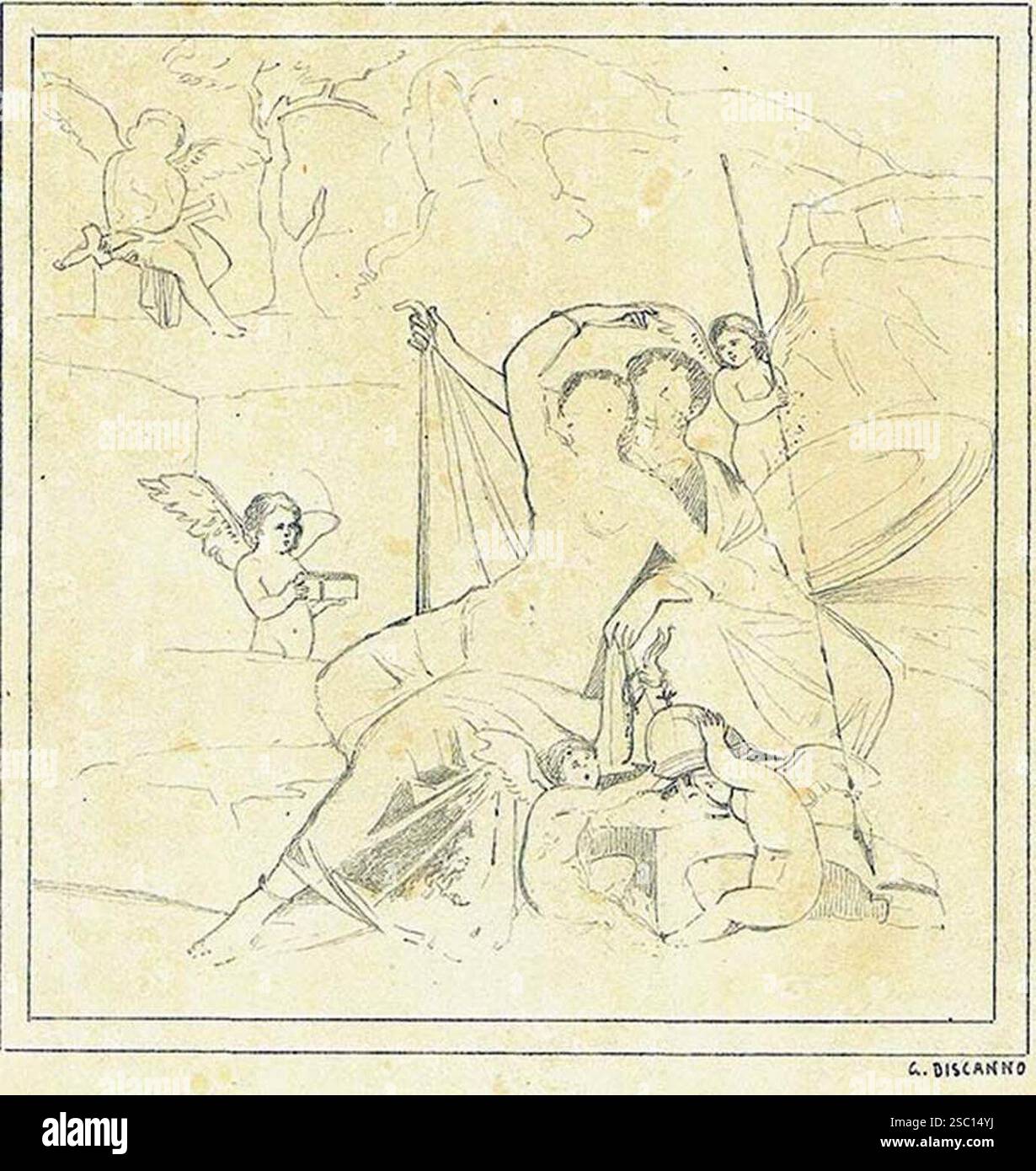 House of the Arches Pompeii drawing of wall painting by Geremia ...