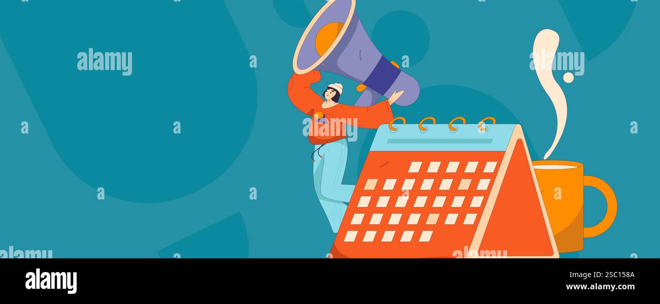 Notification announcement vector creative flat hand drawn illustration ...