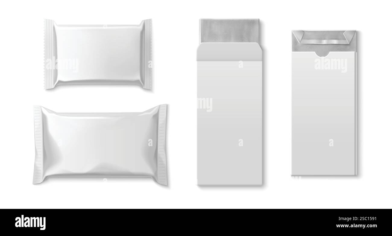 Chocolate bar mockup set with blank wrapper templates - foil sealed ...