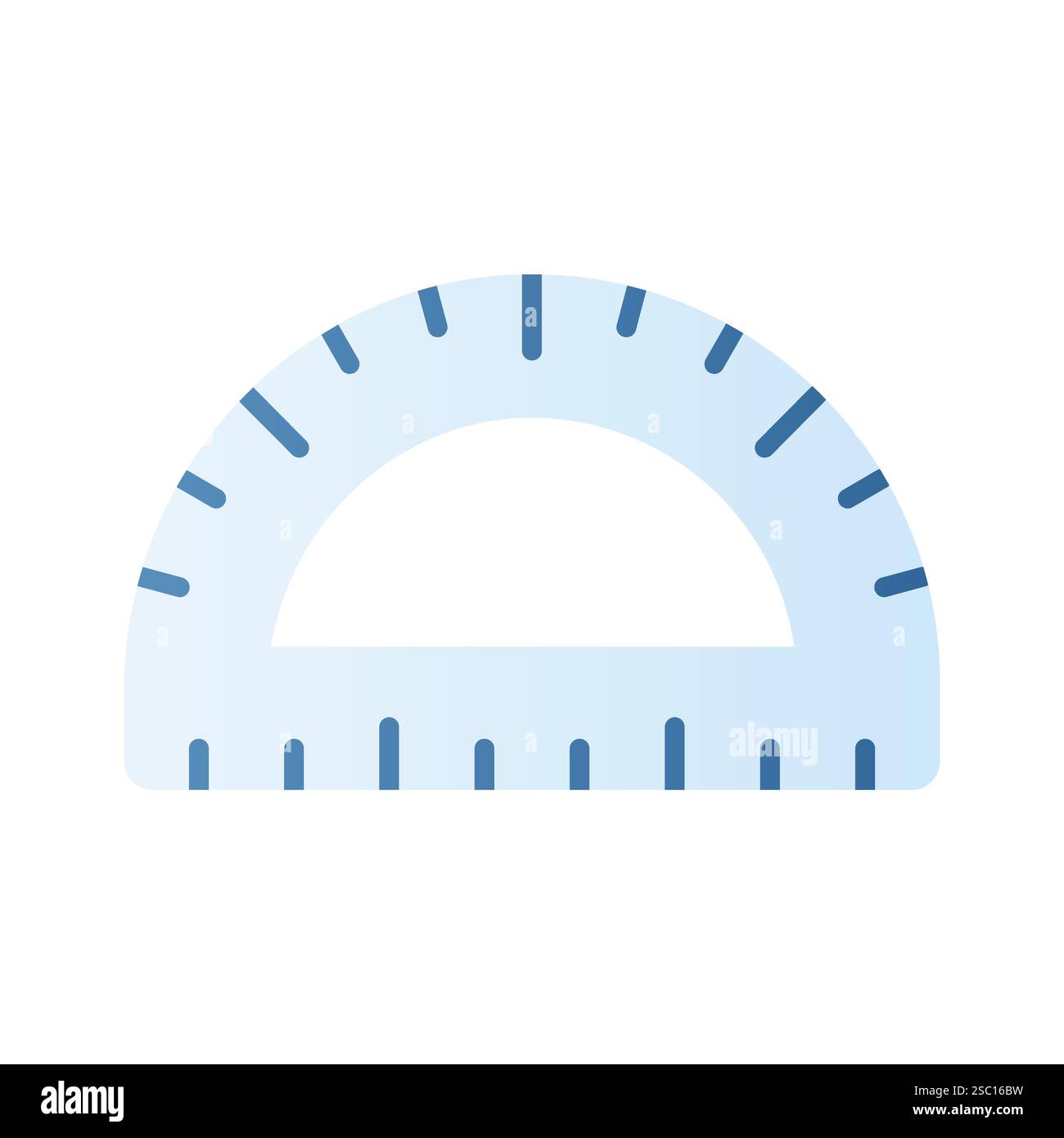 A precise and creative protractor icon, suitable for measuring angles ...