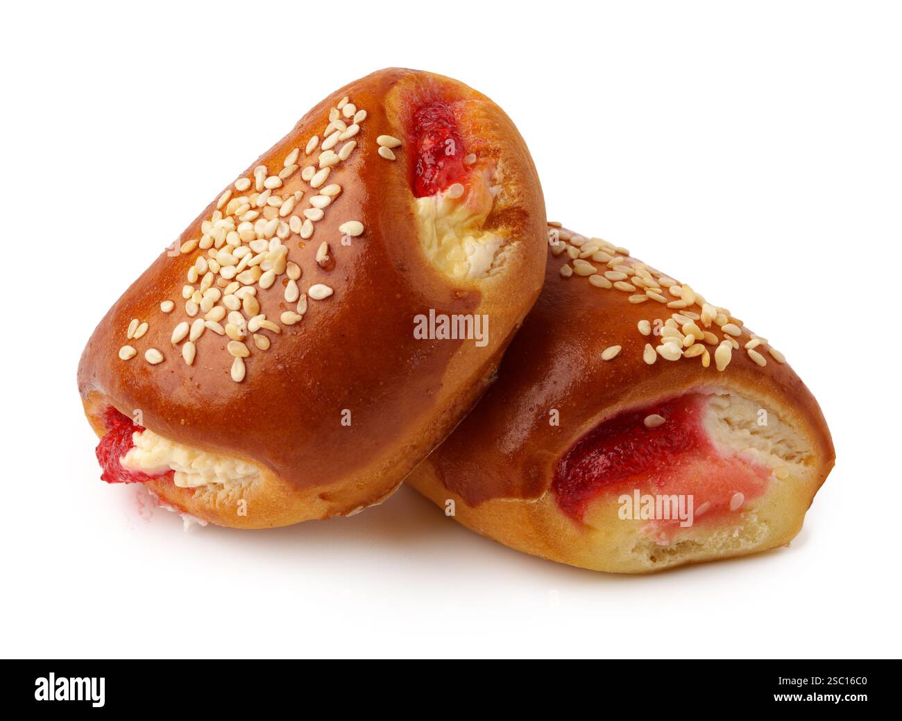 Delicious pastry rolls filled with sweet strawberry and topped with ...