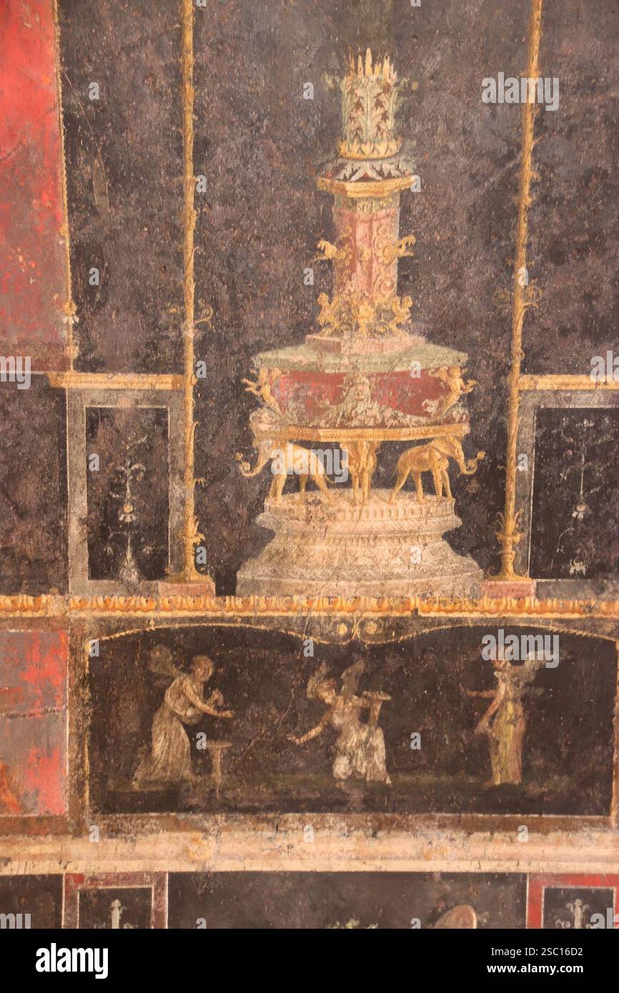 House of the Vettii VI 15,1 Pompeii 2023 North wall, small panel in ...