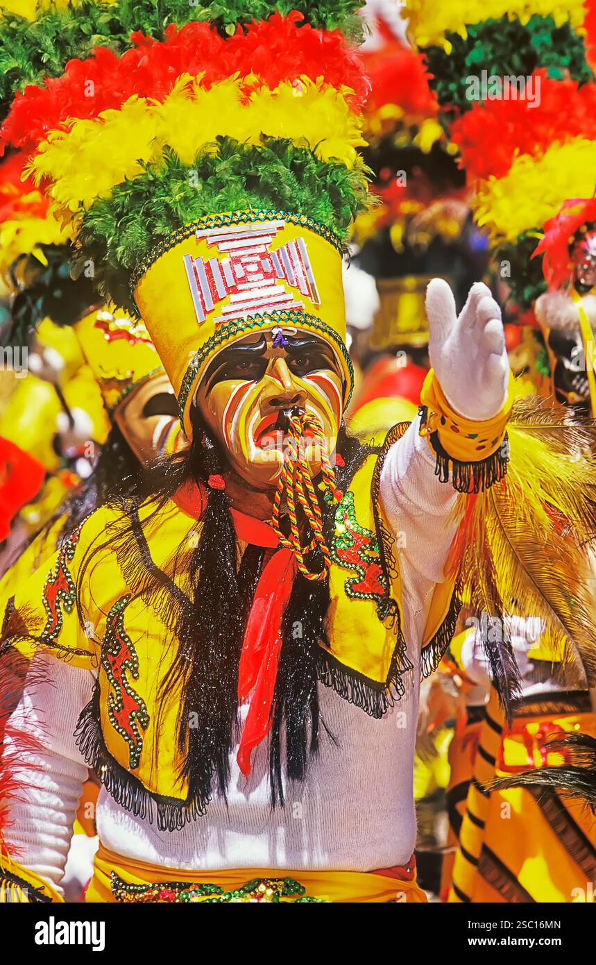 Men wearing carnival costume, Oruro Carnival, Oruro, Bolivia, South ...