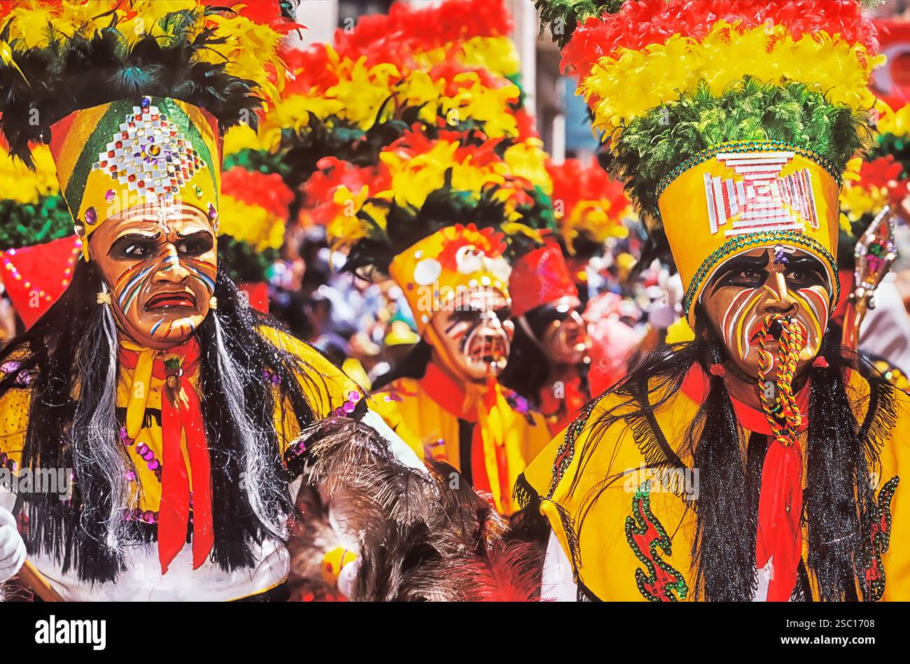 Men wearing carnival costumes at Oruro Carnival, Oruro, Bolivia, South ...
