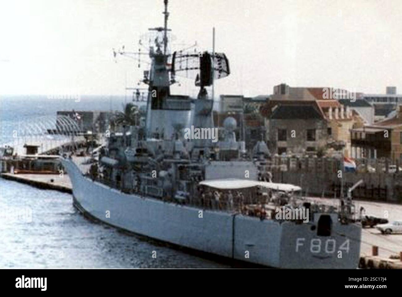Hr.Ms. Tjerk Hiddes (F804) docked at Willemstad, Curaçao, in 1985 Stock ...