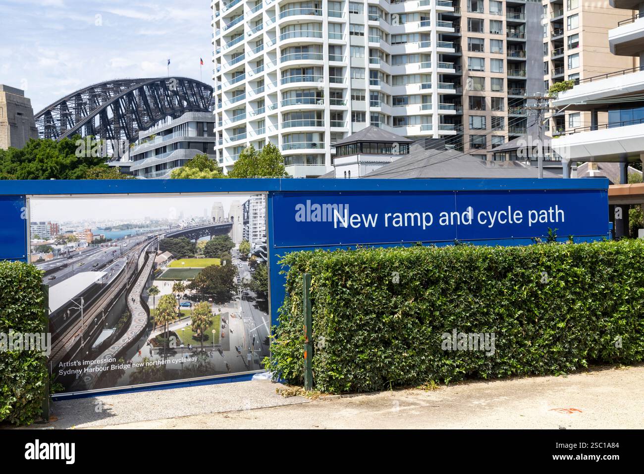 Sydney Harbour bridge cycleway ramp project under construction in North ...
