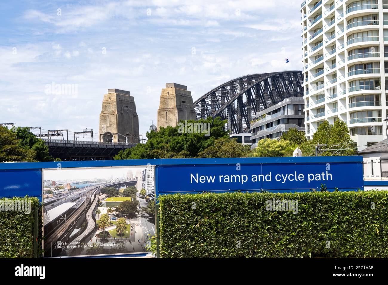 Sydney Harbour bridge cycleway ramp project Stock Photo - Alamy