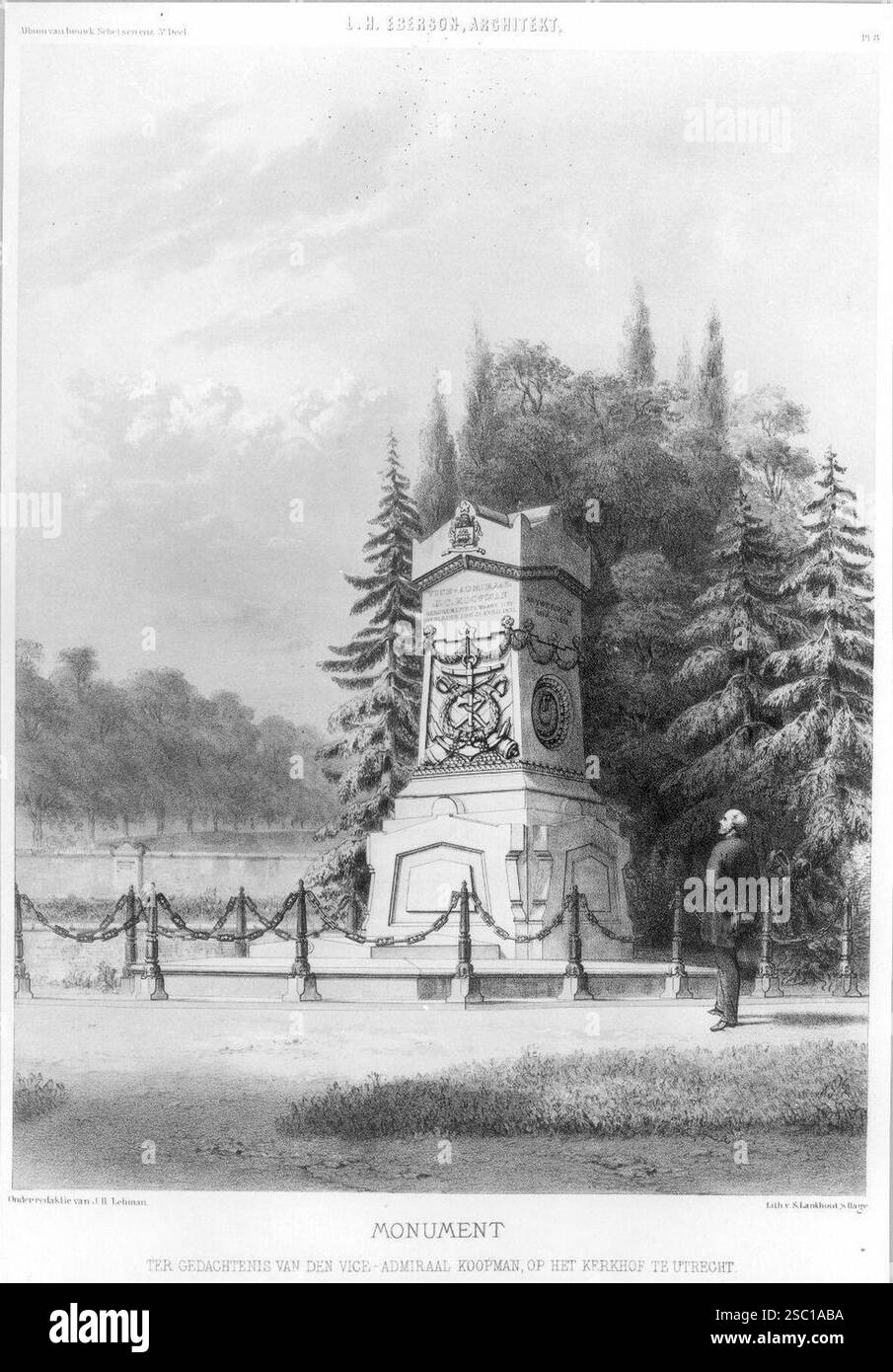 Gezicht op het grafmonument van vice admiraal JC Koopman 1790 1855 op ...