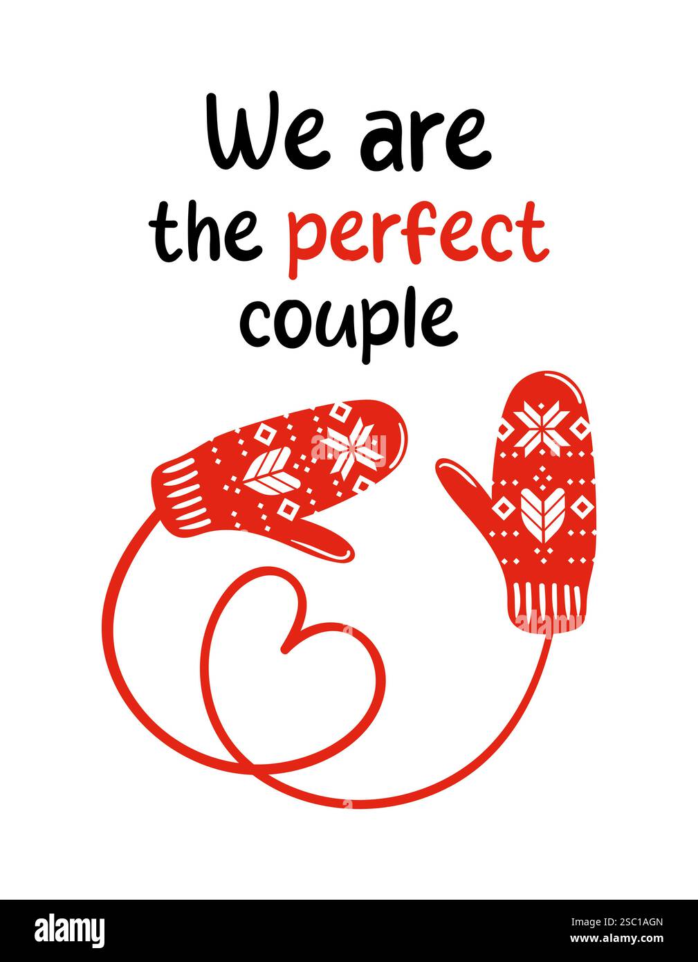 A delightful vector illustration of mittens forming a heart ...