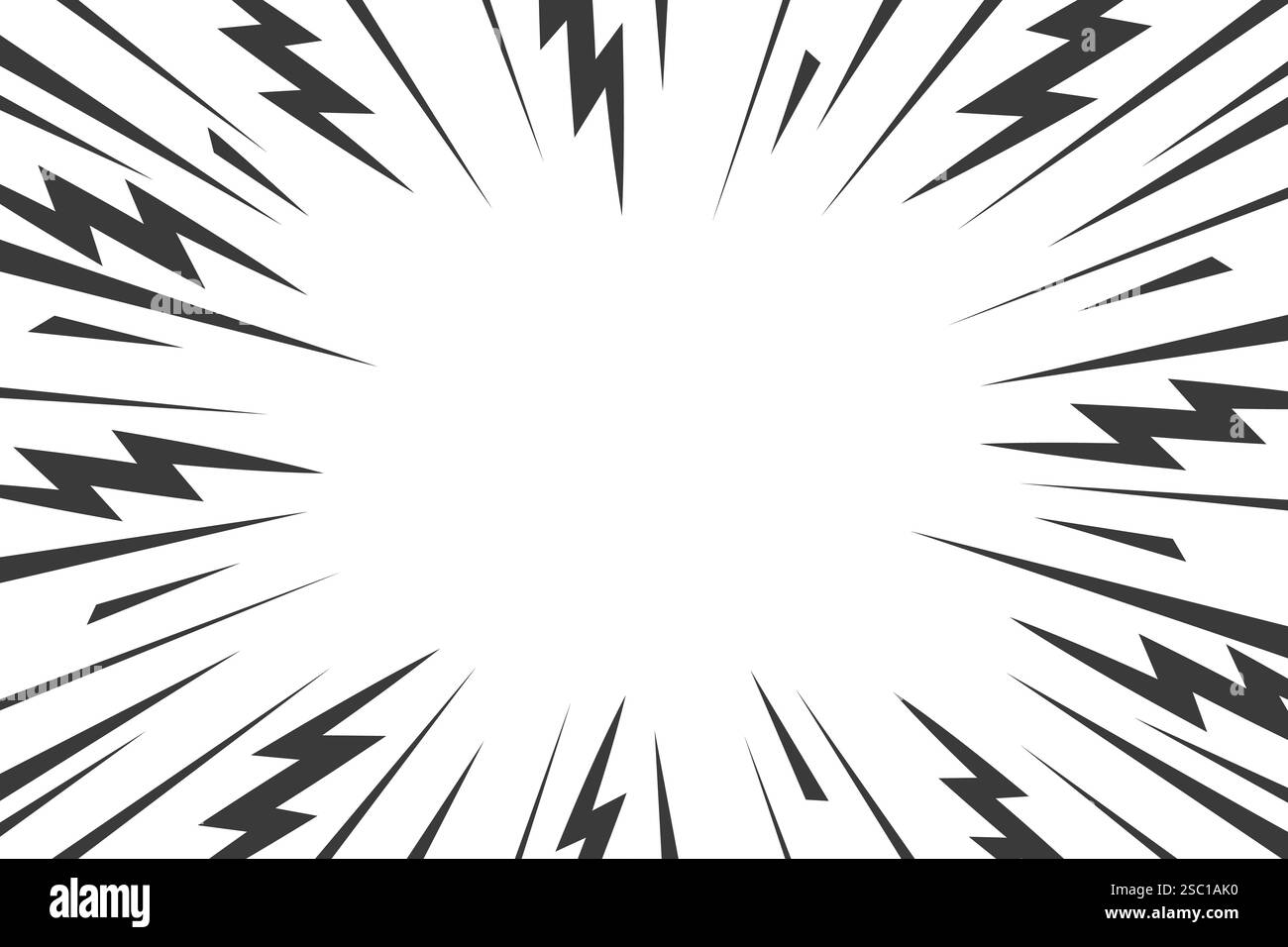 Cartoon comic background with lightning burst effect. Vector manga ...