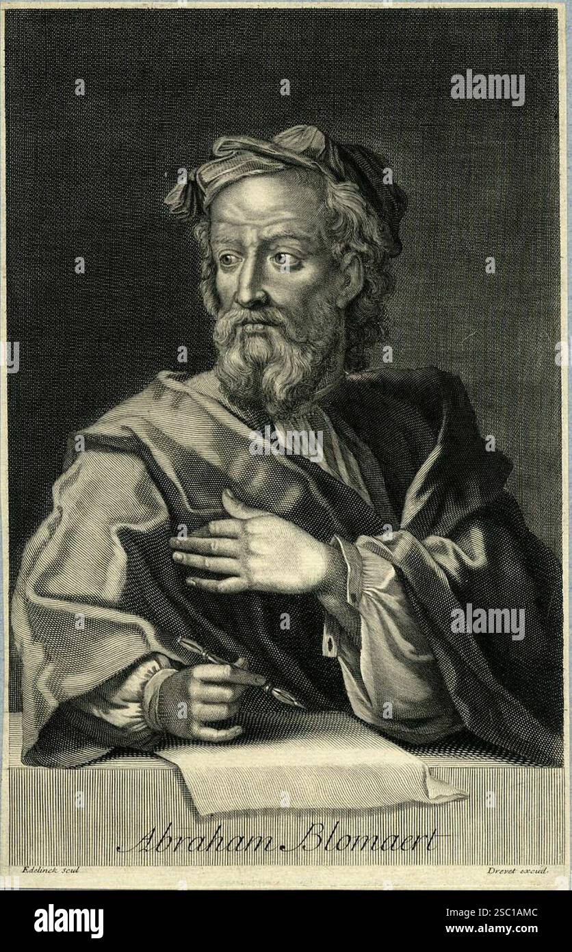 Portret van Abraham Bloemaert geboren Gorinchem 1564 kunstschilder te Utrecht overleden Utrecht ...