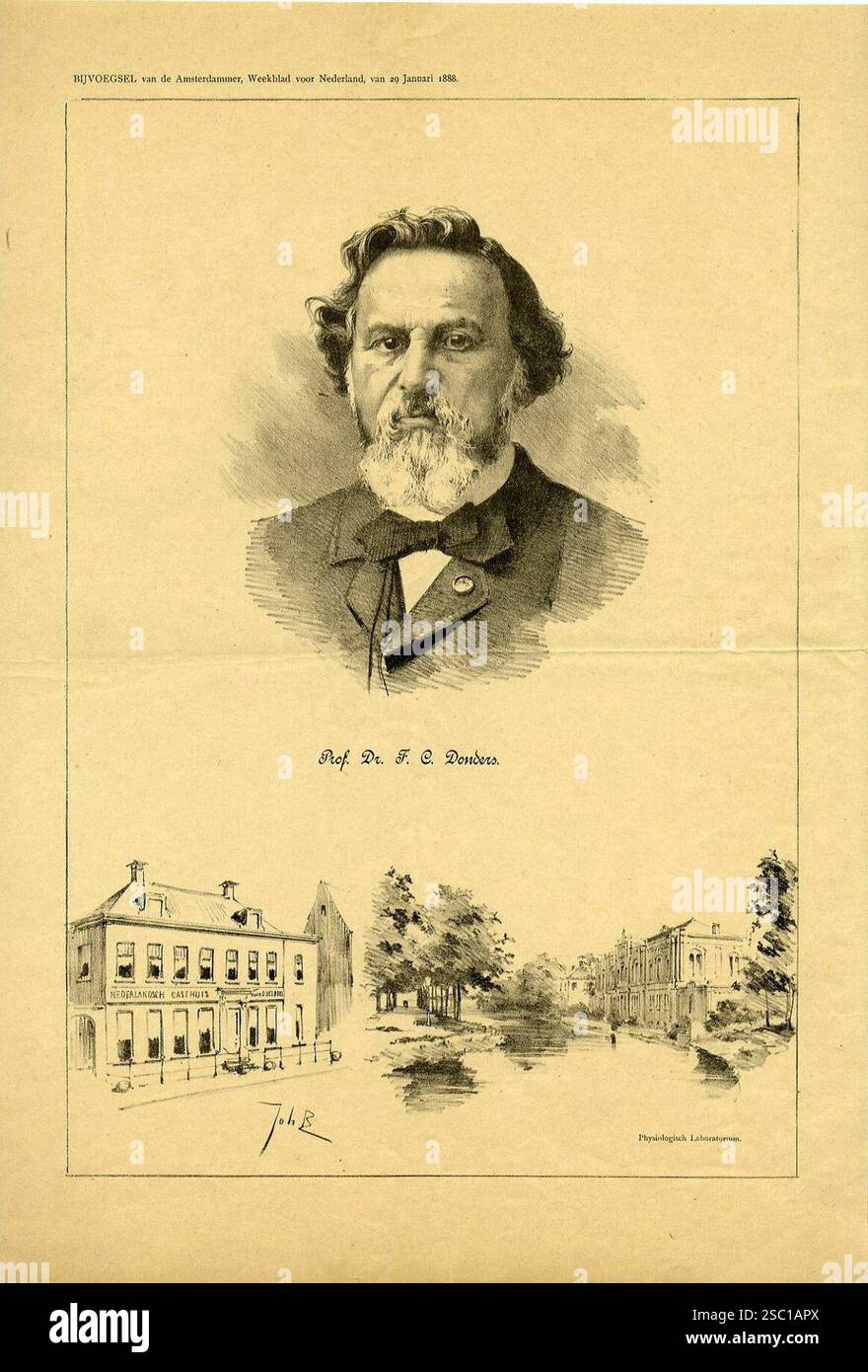 Portret van FC Donders geboren 1818 hoogleraar in de oogheelkunde aan ...