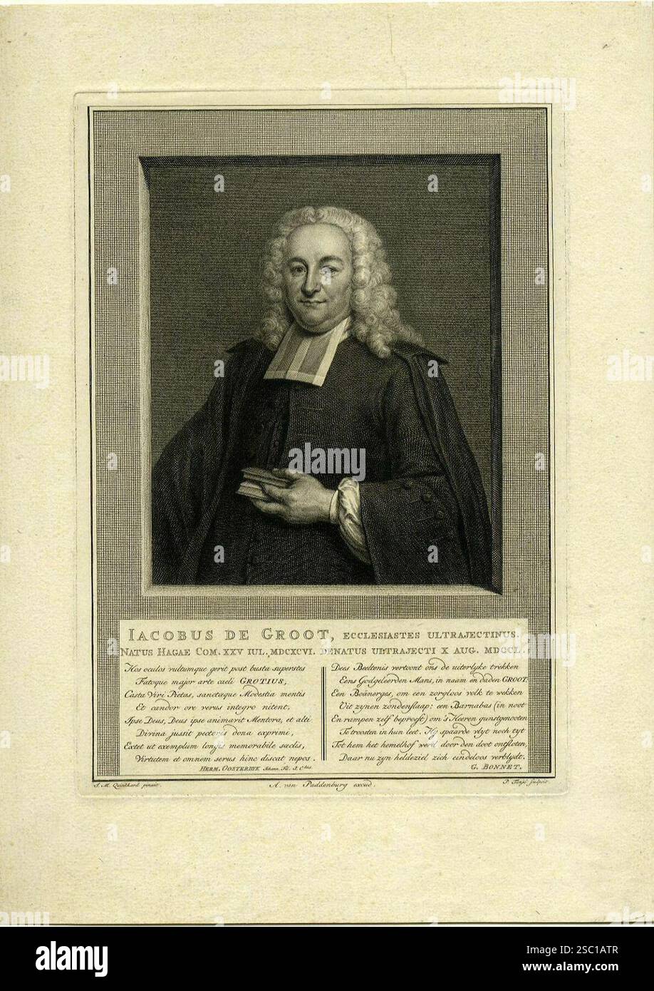Portret van Jacobus de Groot geboren 1696 predikant te Utrecht ...