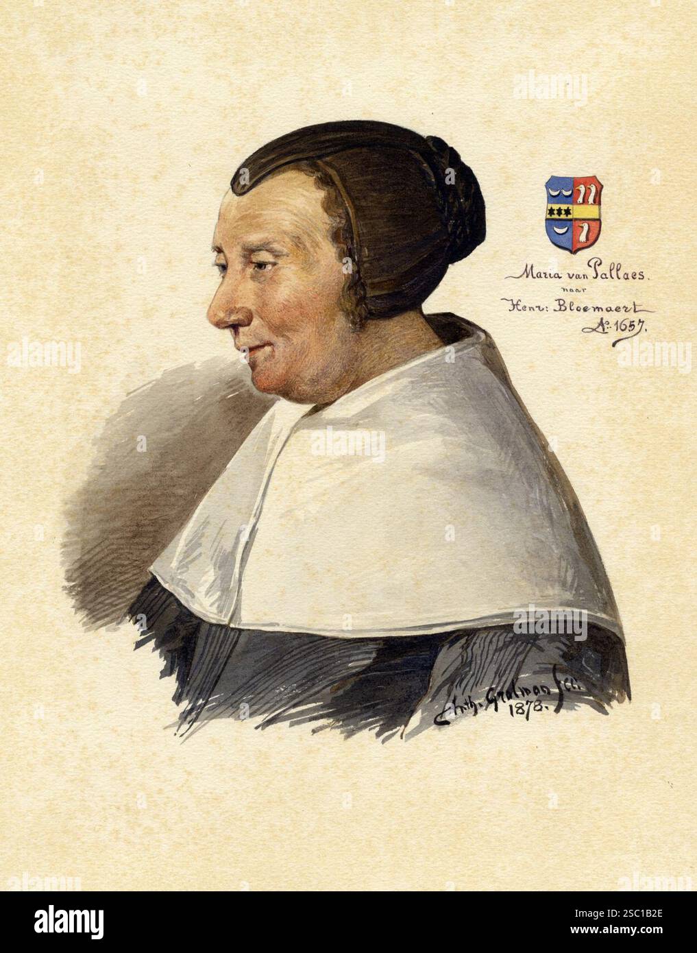 Portret van Maria van Pallaes geboren 1587 echtenote van H van ...