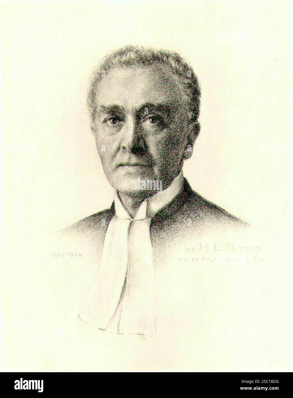 Portret van HL van Oort geboren 1864 predikant bij de Remontstrantse ...