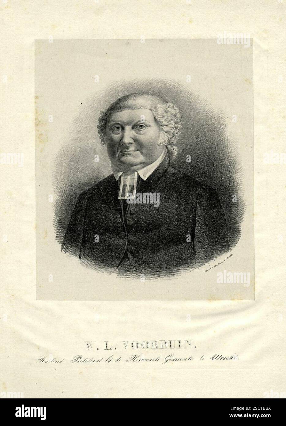 Portret van WL Voorduin geboren 1761 emeritus hervormd predikant te ...