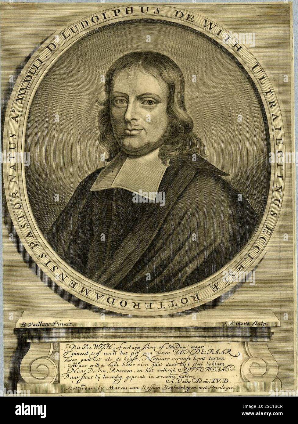 Portret van Ludolf de With geboren Utrecht 1651 hervormd predikant ...