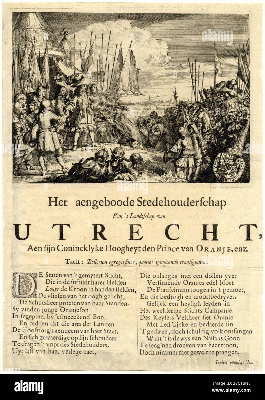 Afbeelding van de aanbieding van het stadhouderschap aan prins Willem ...