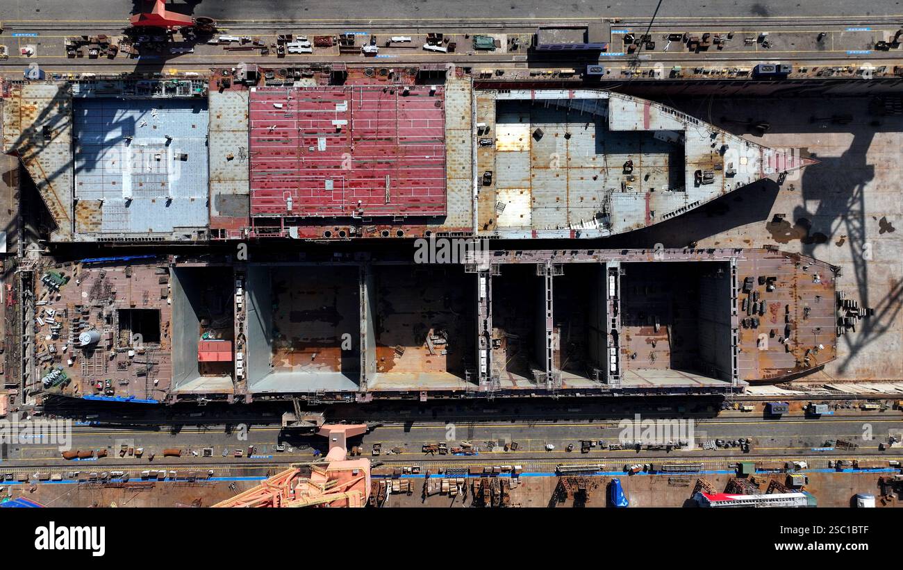 FUZHOU, CHINA - FEBRUARY 5, 2025 - Several large ships are under ...