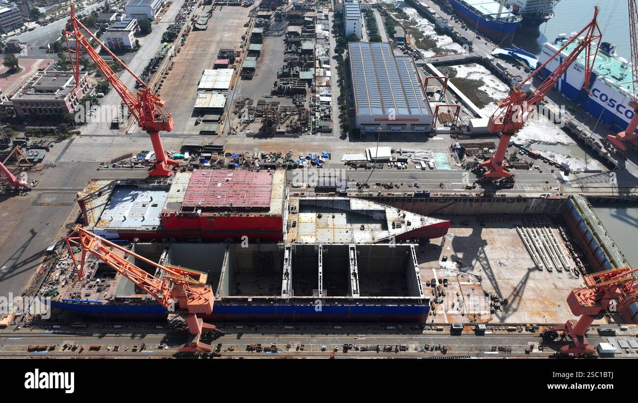 FUZHOU, CHINA - FEBRUARY 5, 2025 - Several large ships are under ...
