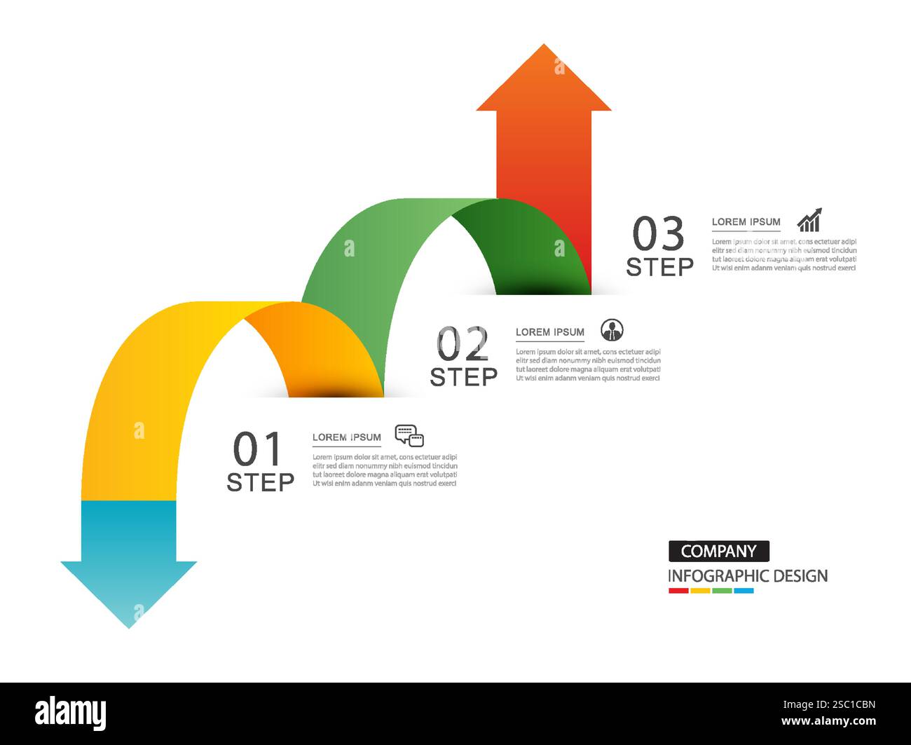 Infographics arrow symbol timeline business steps to success Stock ...