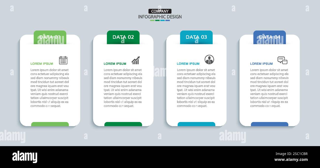 4 data infographics tab layout template. Illustration business abstract ...