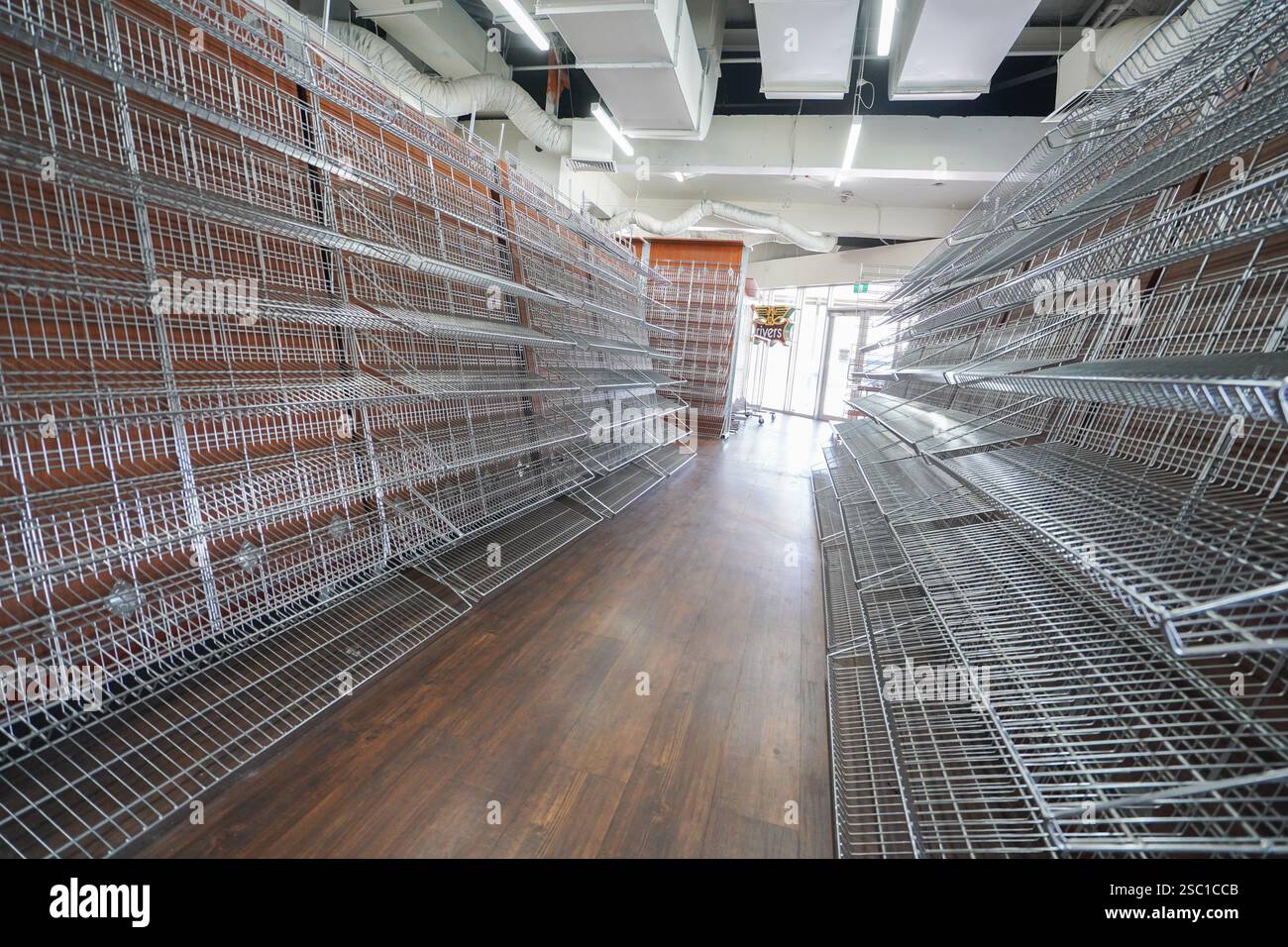 Adelaide, Australia 5 February 2025. Empty shelves in a Rivers store in ...