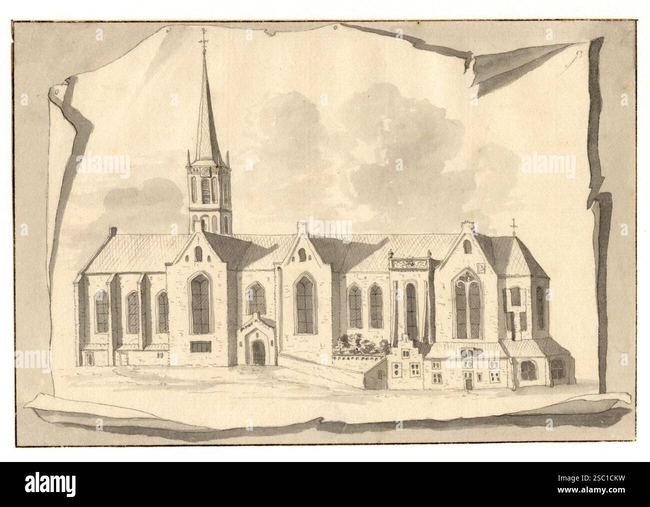 Gezicht op de Jacobikerk te Utrecht uit het zuiden Stock Photo - Alamy