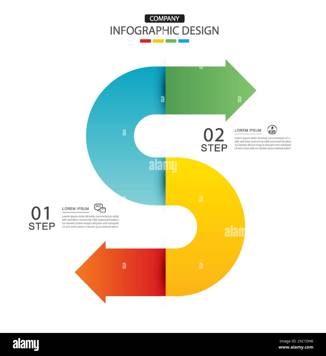 Infographics arrow symbol timeline business steps to success Stock ...
