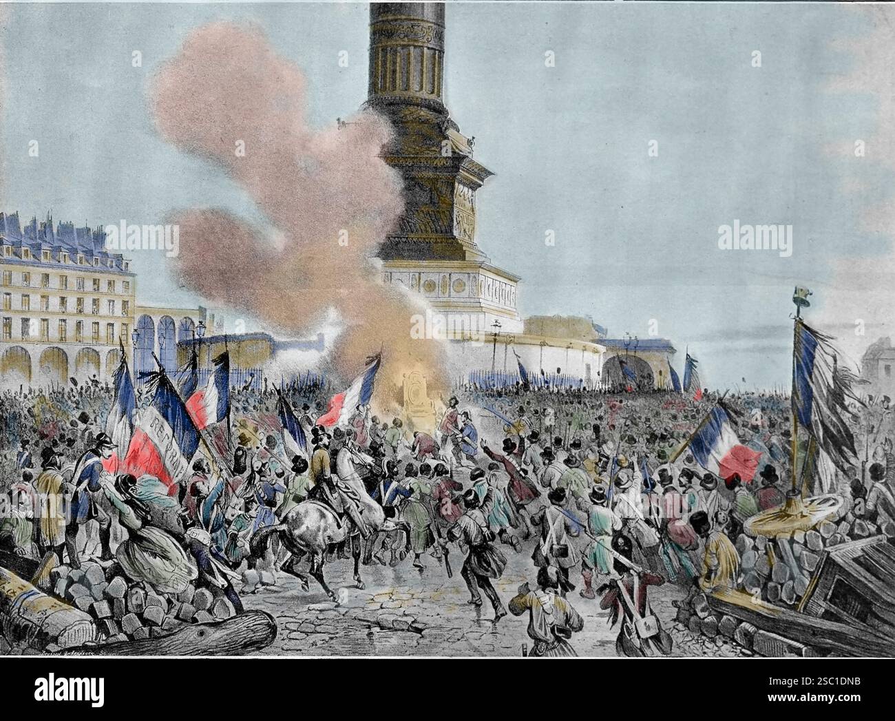 France. Paris. 1848 Revolution. February 25. The burning of the throne ...