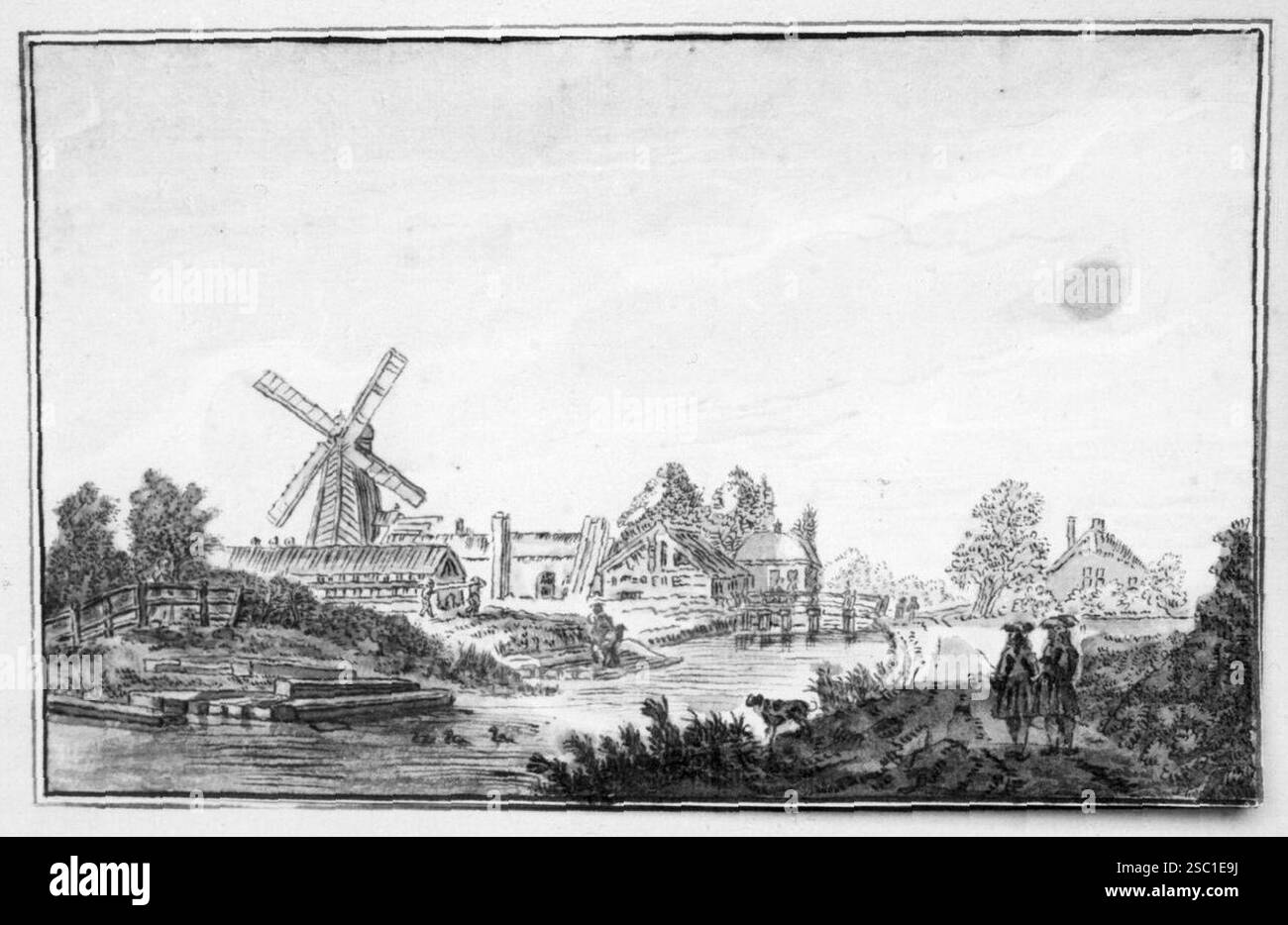 Gezicht over het Zwarte Water te Utrecht uit het zuidwesten met de ...