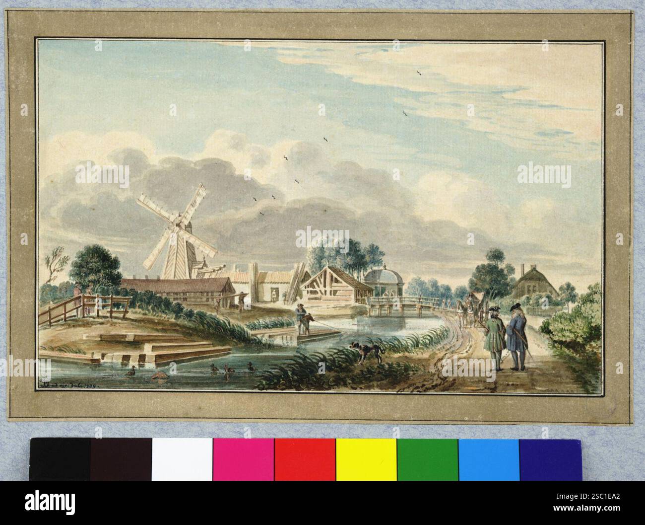 Gezicht over het Zwarte Water te Utrecht uit het zuidwesten met de ...