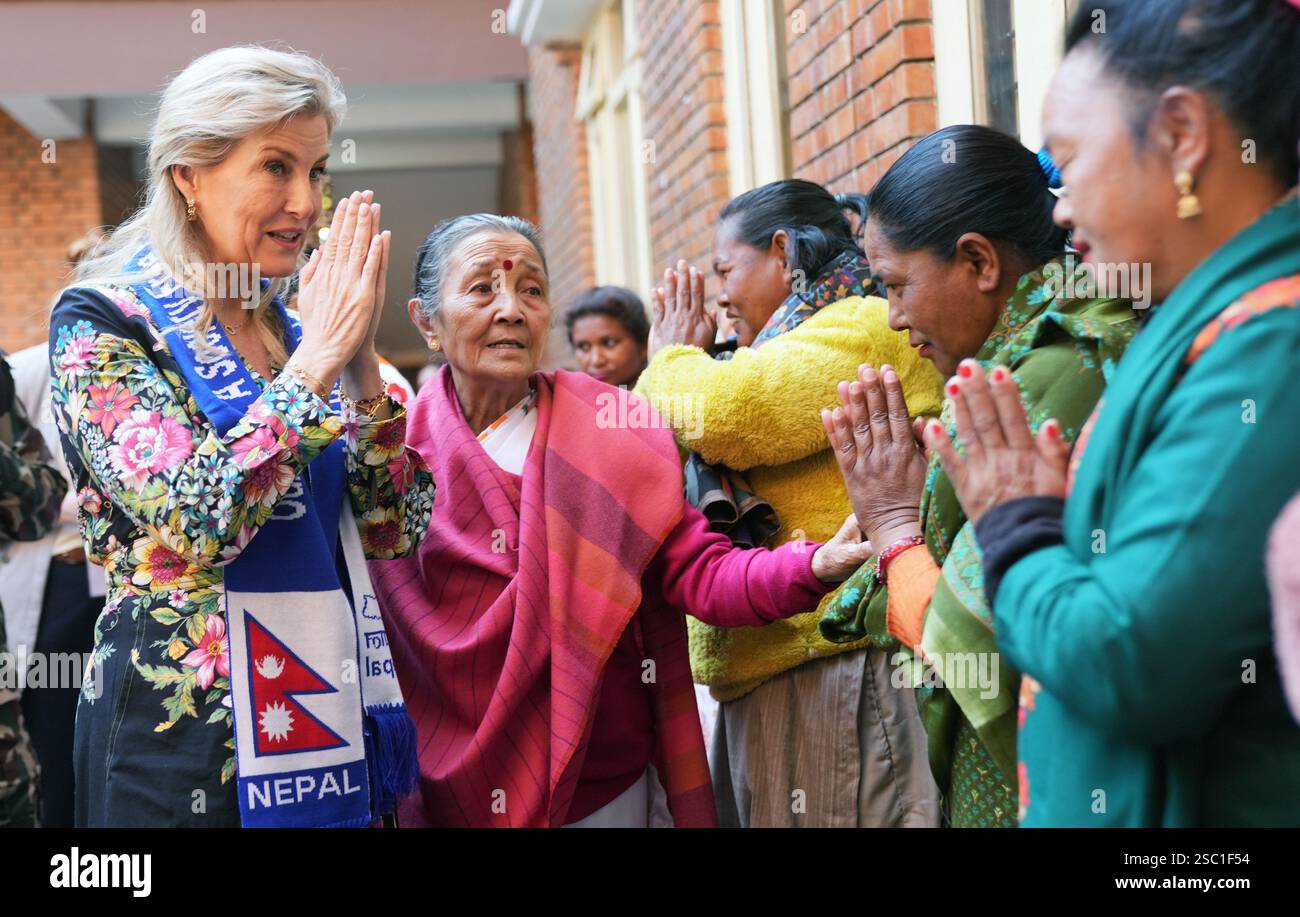 The Duchess of Edinburgh (left) with Anuradha Koirala (centre), founder ...
