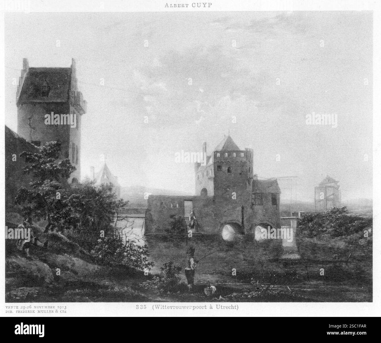 Gezicht uit het zuiden op de stadsbuitengracht en de Wittevrouwenpoort ...