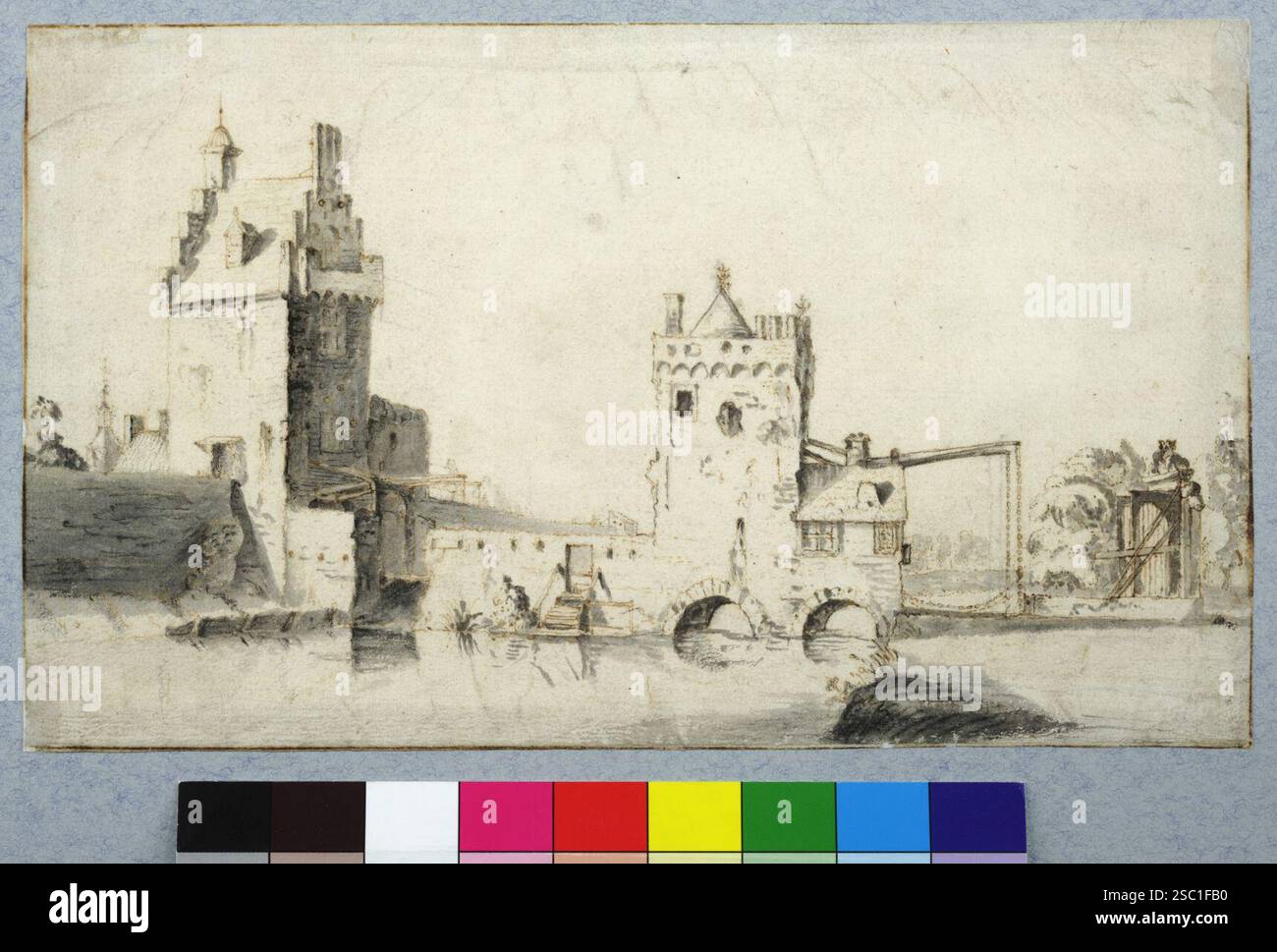 Gezicht uit het zuiden op de stadsbuitengracht en de Wittevrouwenpoort ...