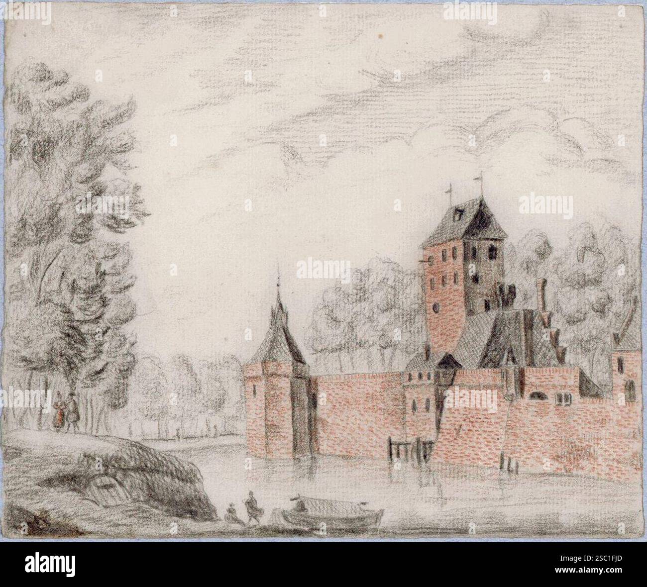 Gezicht vanaf de singel over de stadsbuitengracht op de stadswal van ...