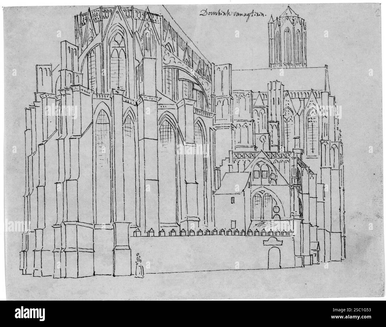 Gezicht op de Domkerk te Utrecht uit het noordoosten Stock Photo - Alamy