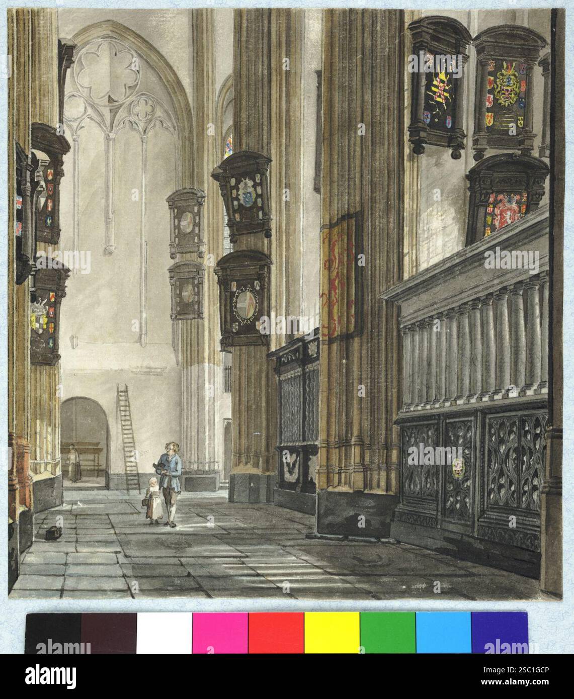 Interieur van de Domkerk te Utrecht de zuidelijke zijbeuk van het ...