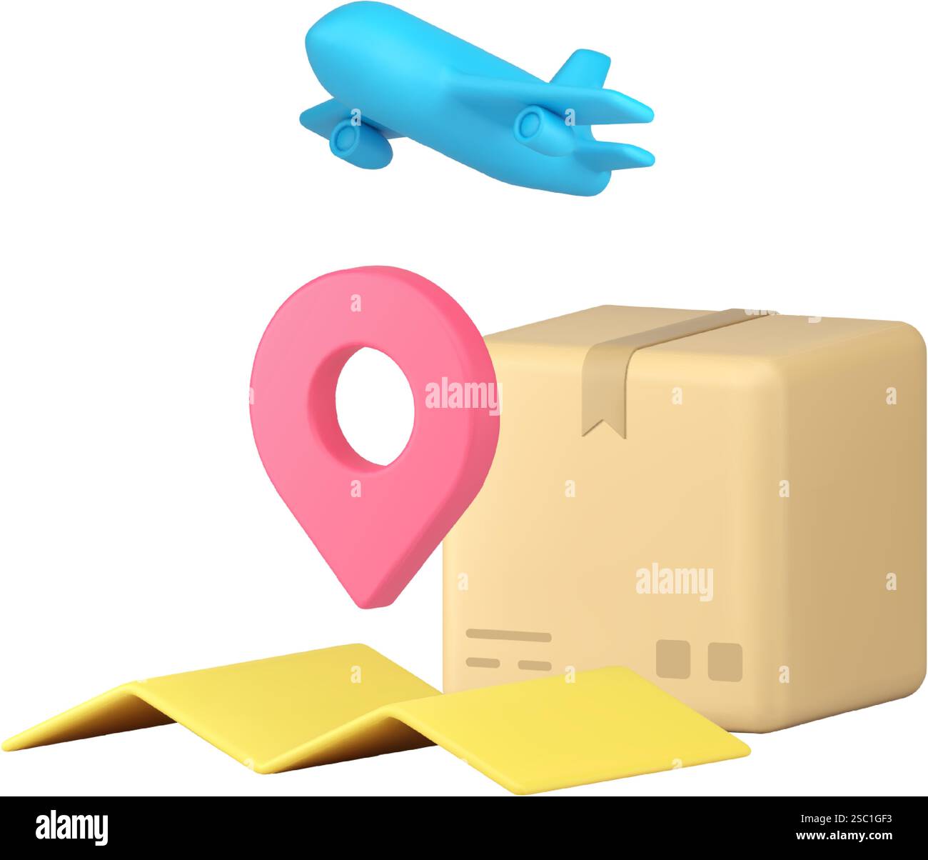 Airmail postal parcel cargo air delivery logistic service 3d icon ...