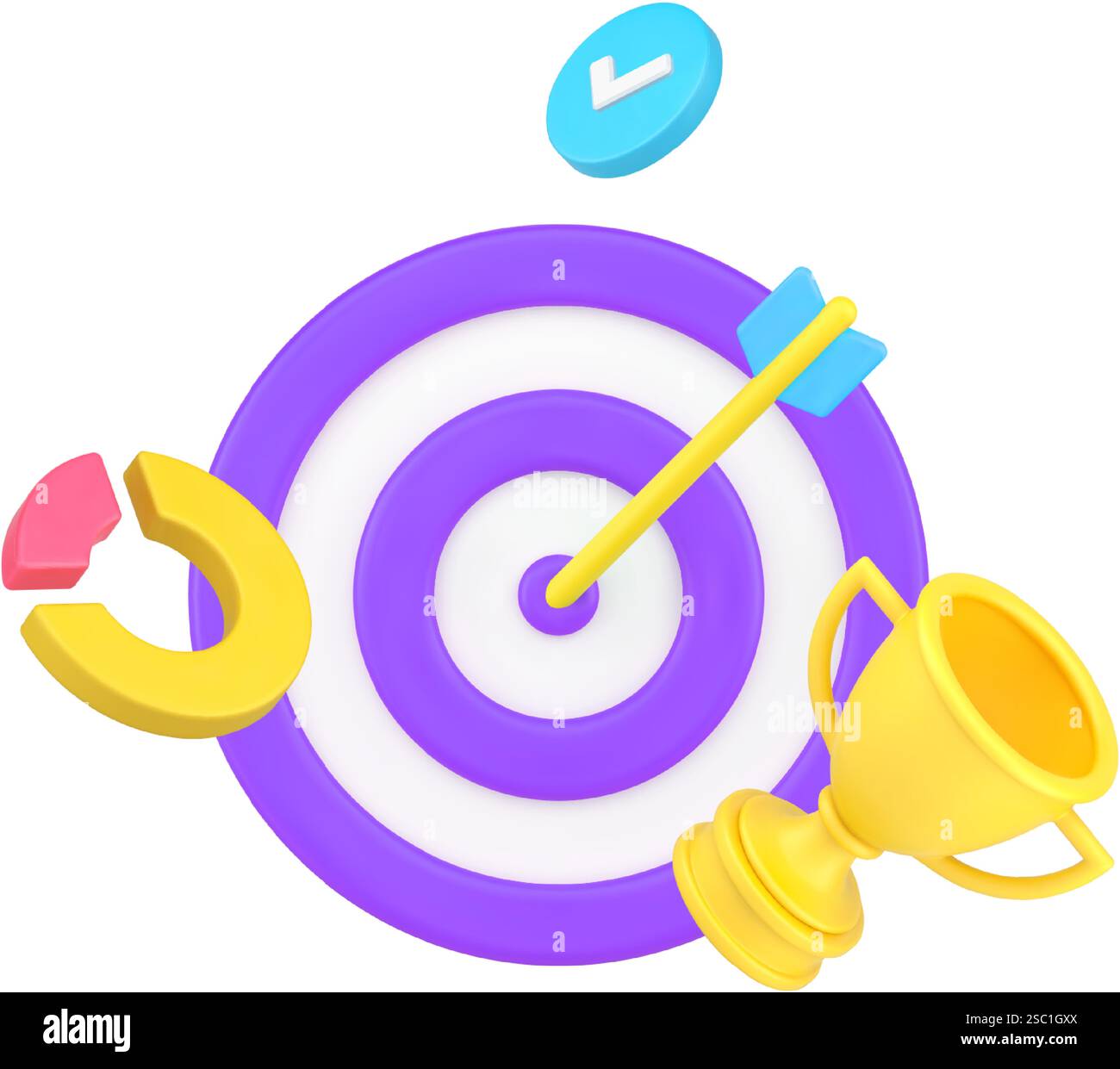 Success business strategy target achievement dartboard with arrow in ...