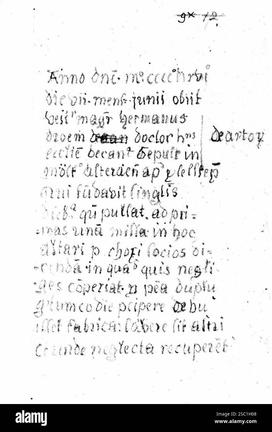 Afbeelding van de Latijnse inscriptie ter nagedachtenis van de deken mr ...