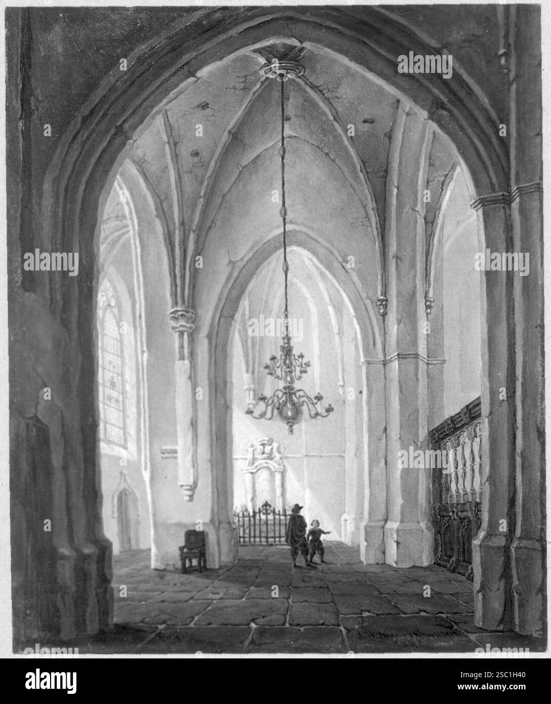 Interieur van de Jacobikerk te Utrecht gezicht vanuit het ...